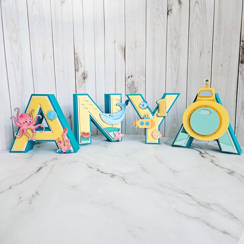 Yellow Submarine 3d Letters, Underwater Adventure, Fun Party ...