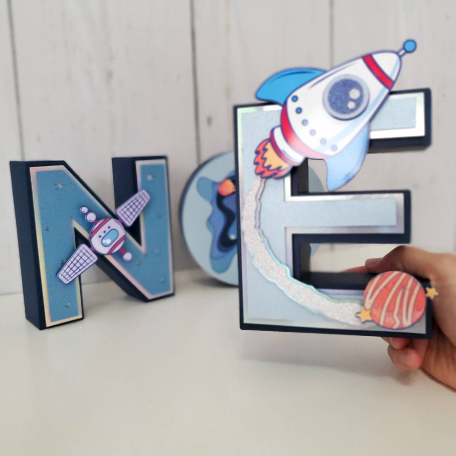 Outer Space 3D Letters Astronaut Birthday Spaceship Party | Etsy