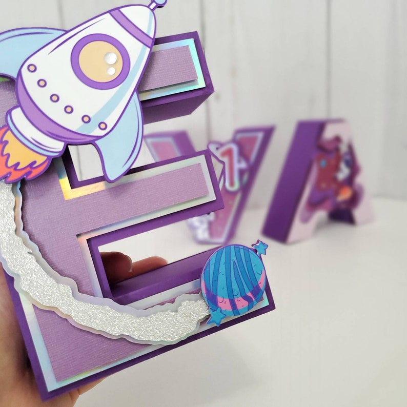 Outer Space 3D Letters Astronaut Birthday Spaceship Party - Etsy