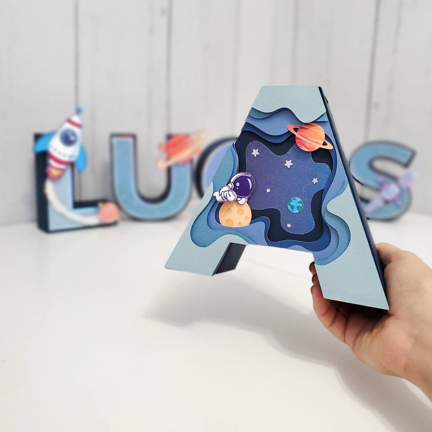 Outer Space 3D Letters Astronaut Birthday Spaceship Party | Etsy