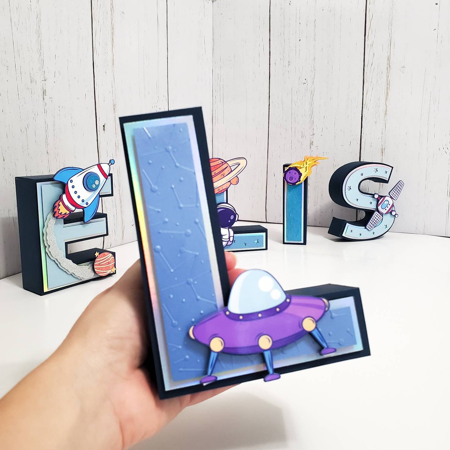 Outer Space 3D Letters Astronaut Birthday Spaceship Party | Etsy