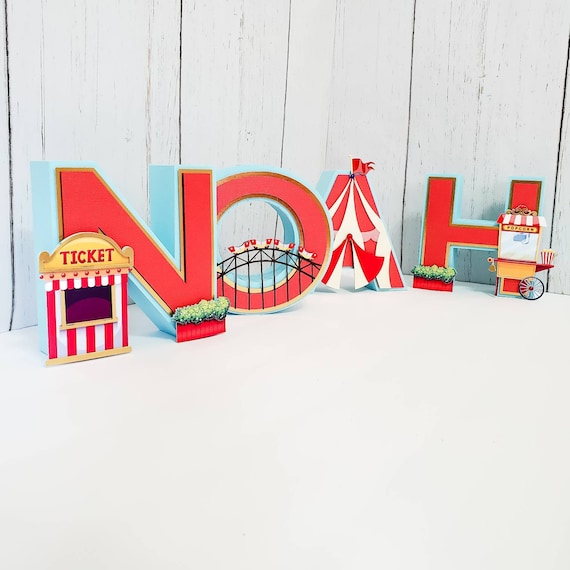 Circus 3D Letters Magical Birthday Fun Party Decorations | Etsy