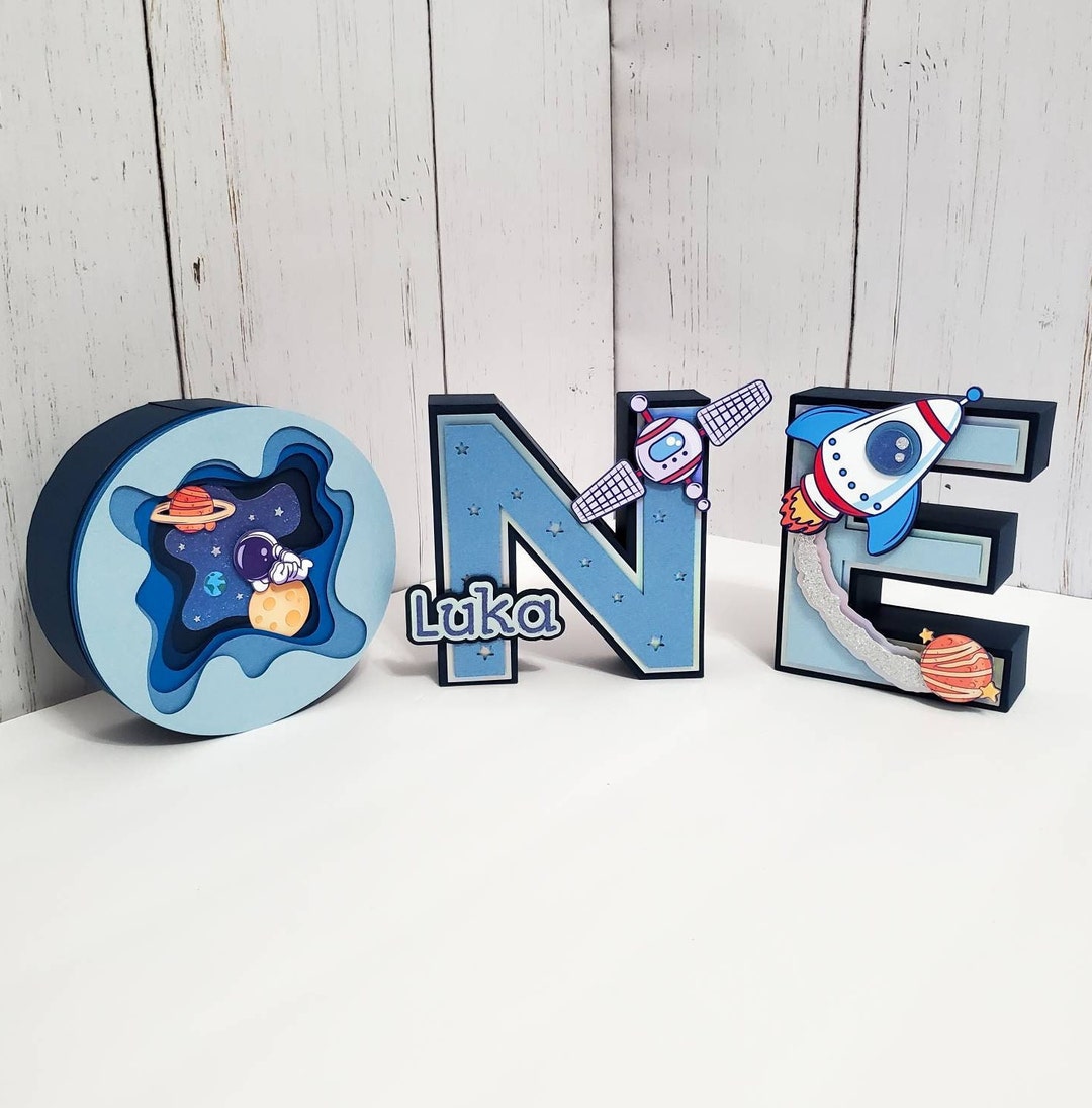 Outer Space 3D Letters, Astronaut Birthday, Spaceship Party Decorations ...