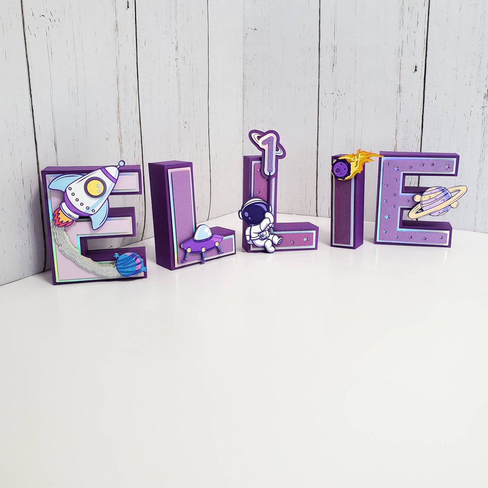 Outer Space 3D Letters Astronaut Birthday Spaceship Party - Etsy