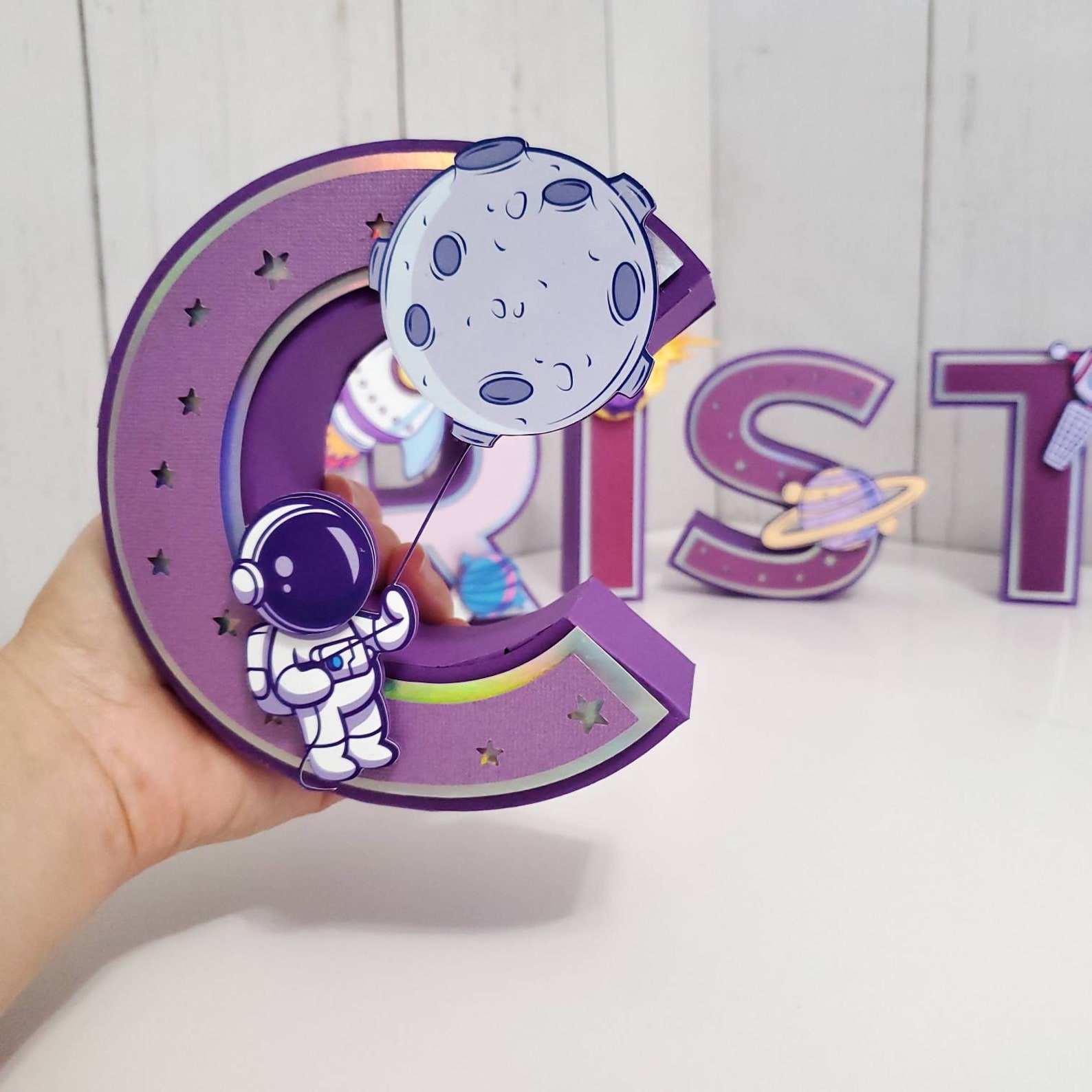 Outer Space 3D Letters Astronaut Birthday Spaceship Party - Etsy
