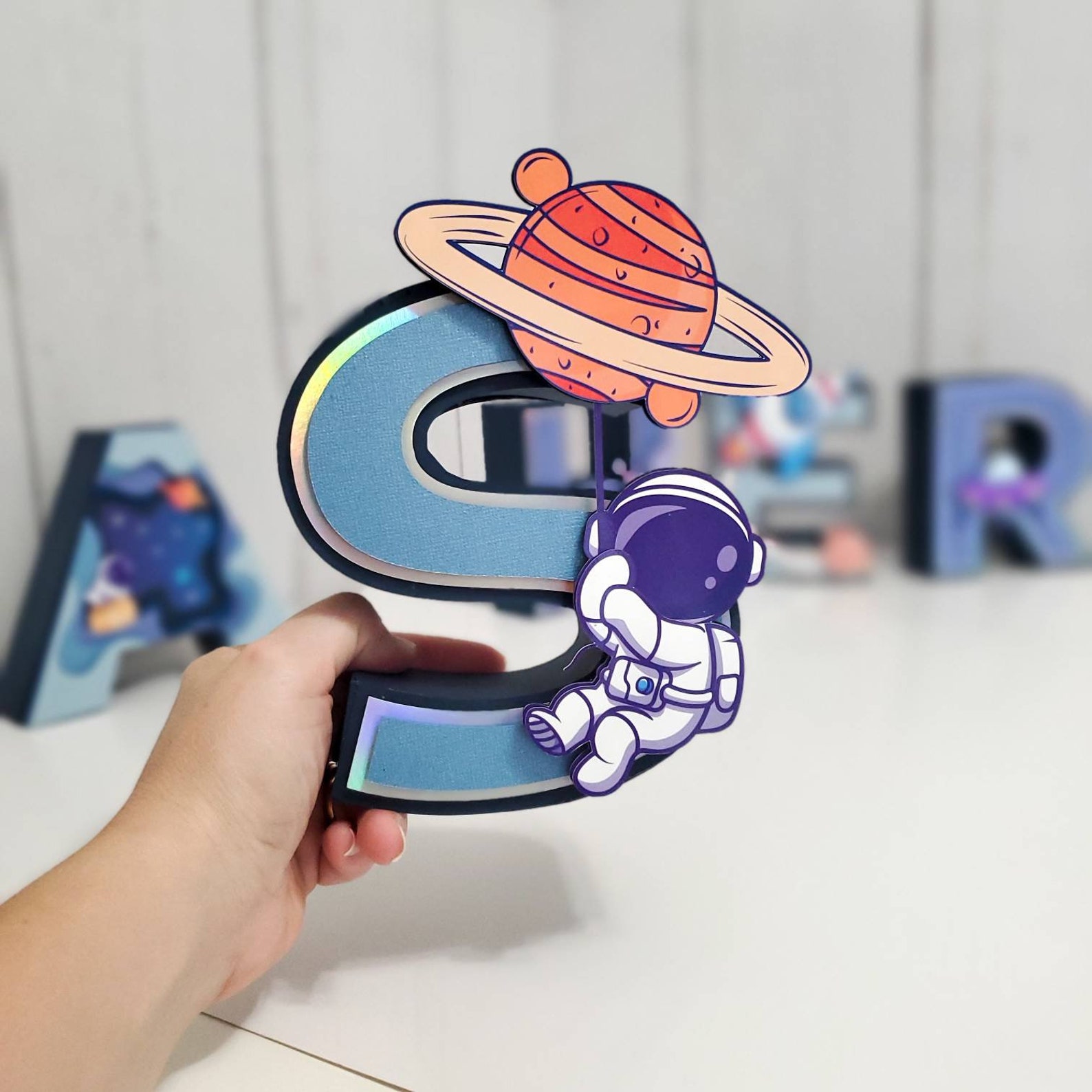 Outer Space 3D Letters Astronaut Birthday Spaceship Party | Etsy