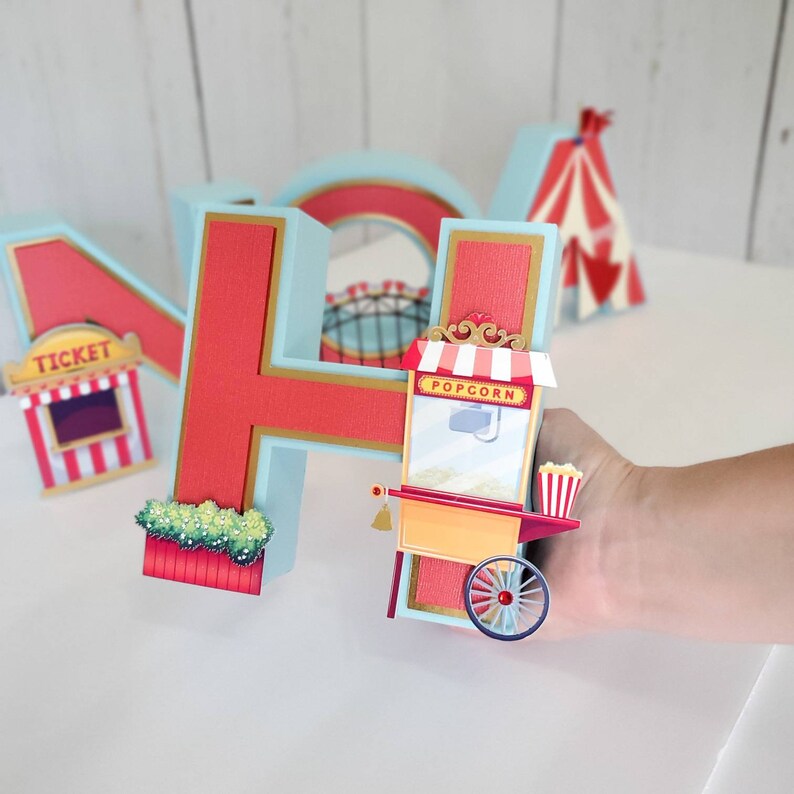 Circus 3D Letters Magical Birthday Fun Party Decorations - Etsy