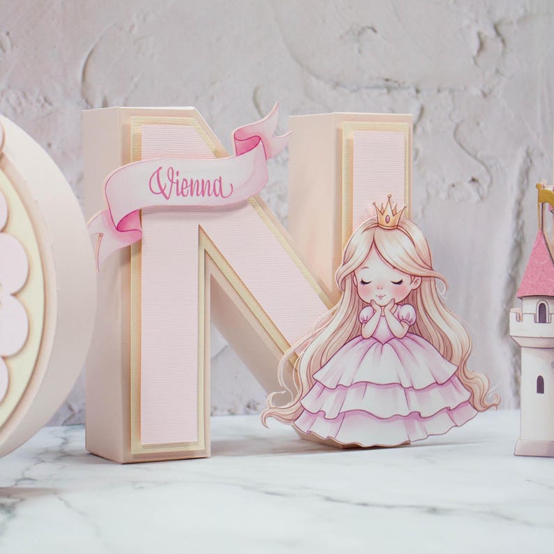 Magical 3D Princess Letter: Enchanting Castle-themed First Birthday ...