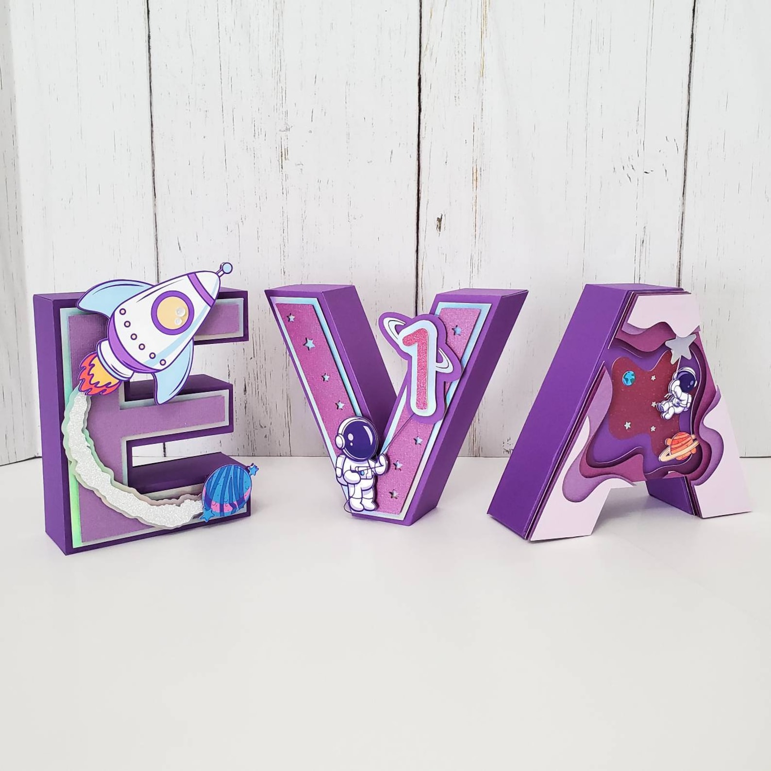 Outer Space 3D Letters Astronaut Birthday Spaceship Party - Etsy