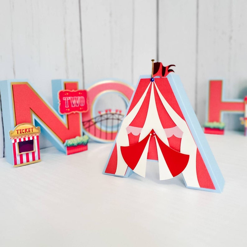 Circus 3D Letters Magical Birthday Fun Party Decorations - Etsy