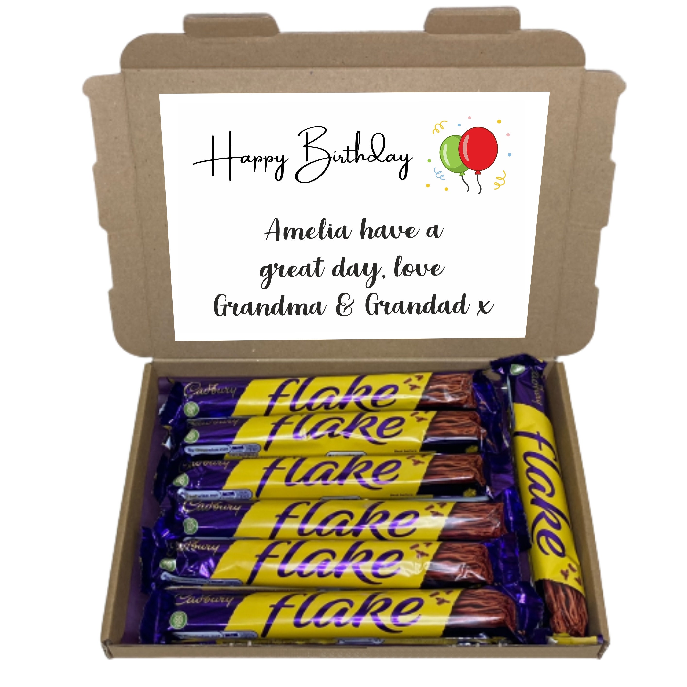 CADBURY'S FLAKE Gift Box 7 Standard Size Bars, Personalised, Any ...