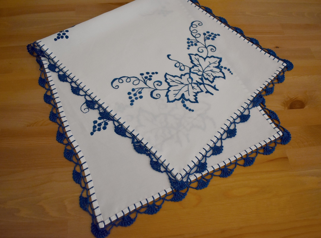 Vintage Embroidered Table Runner Fabric Table Runner With Floral ...