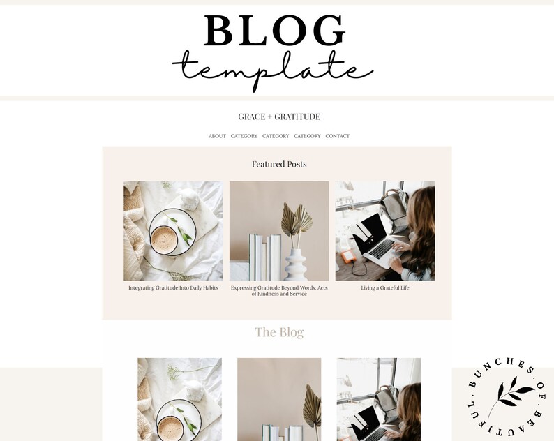Squarespace Blog Template for Bloggers and Influencers - Neutral ...