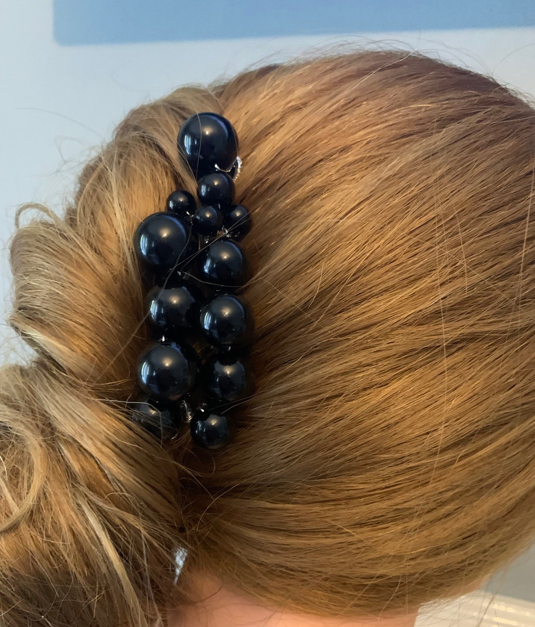 Black Bridal Pearl Hair Pins , Black Hair Pearls, Wedding Pearl Hair ...
