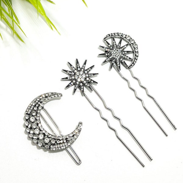 Moon Hair Pin - Etsy