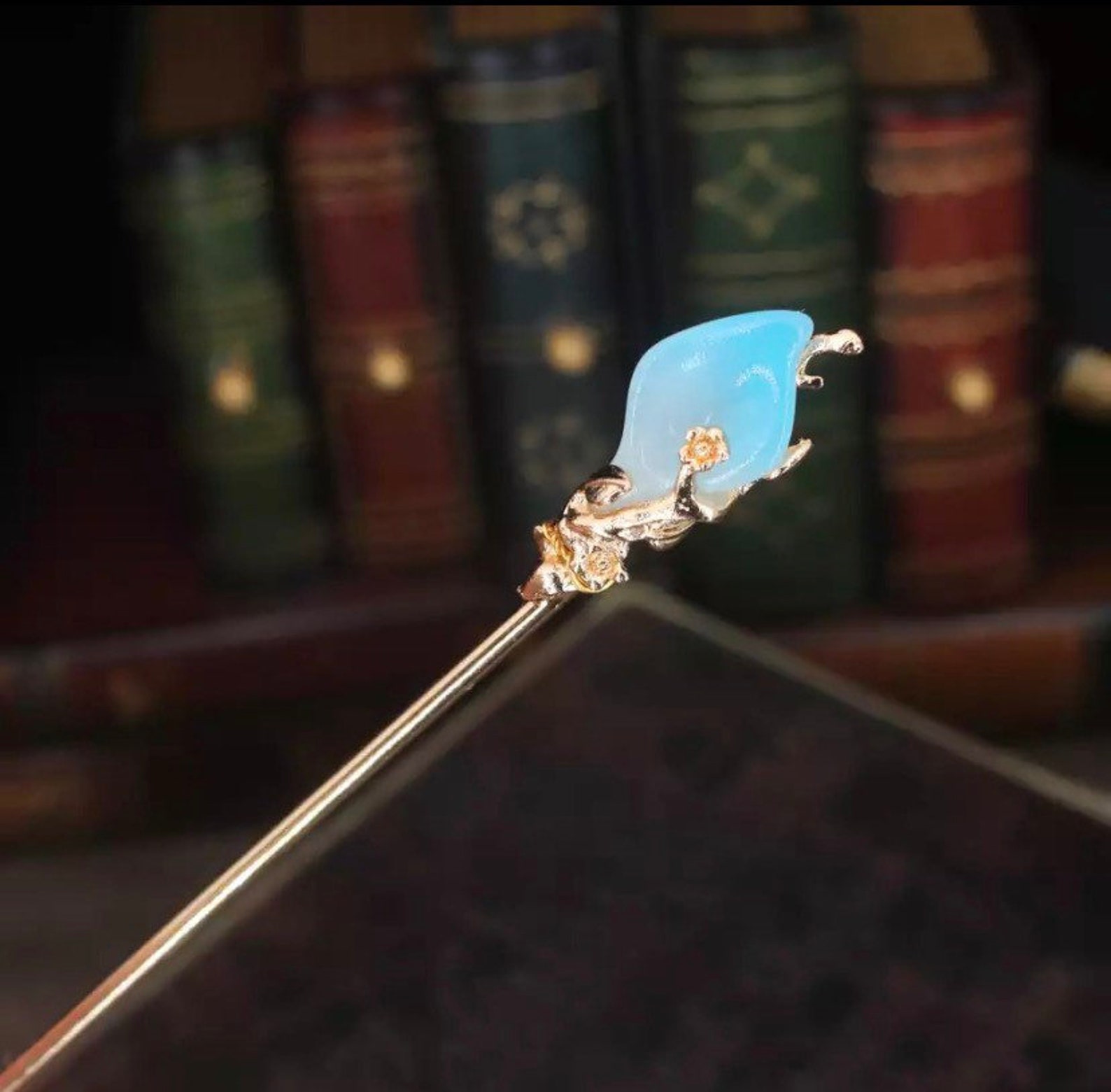 Traditional Crystal Hair Pin Gold Metal Hair Bun Pin - Etsy