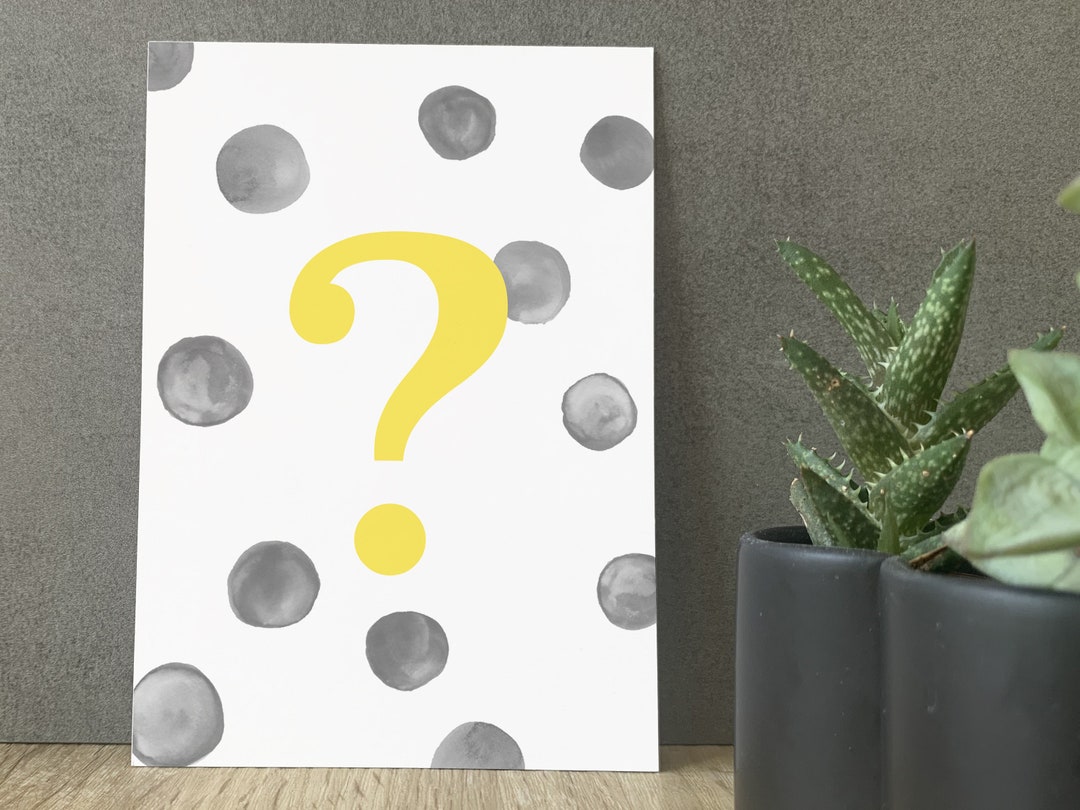 Design Card // Question Mark // Postcard // Gift Card // Greeting Card ...