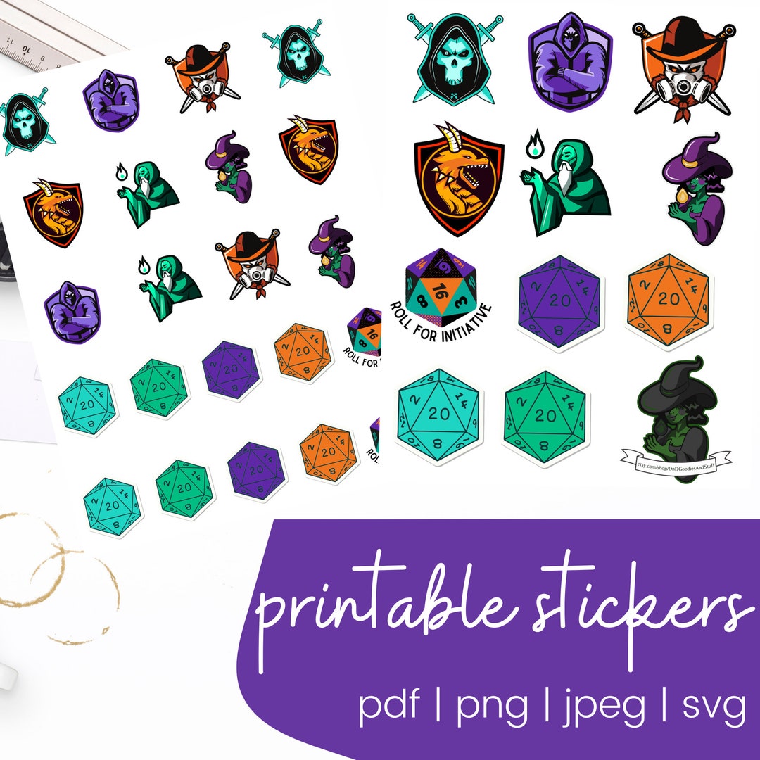 Dnd Sticker, Dungeons and Dragons Sticker, Printable Sticker (Download ...