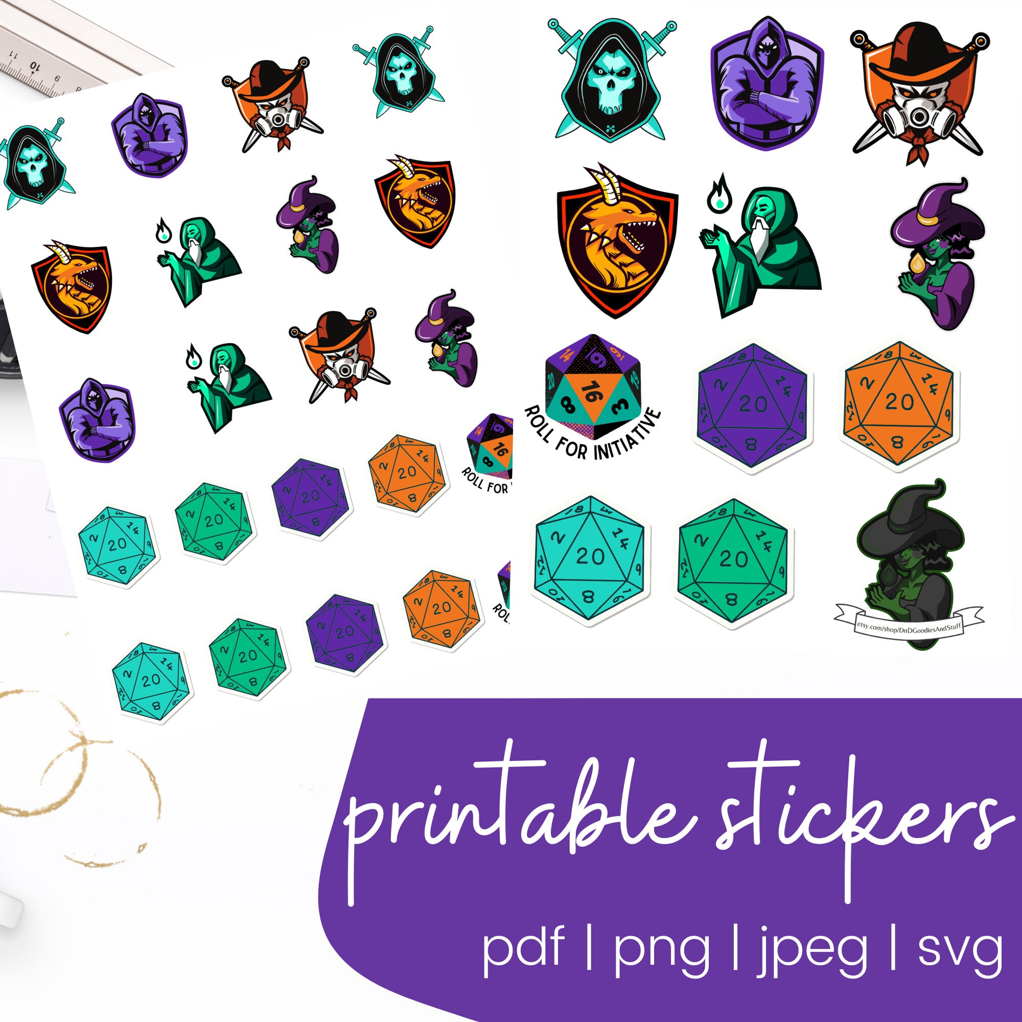 Dnd Sticker, Dungeons and Dragons Sticker, Printable Sticker (Download ...