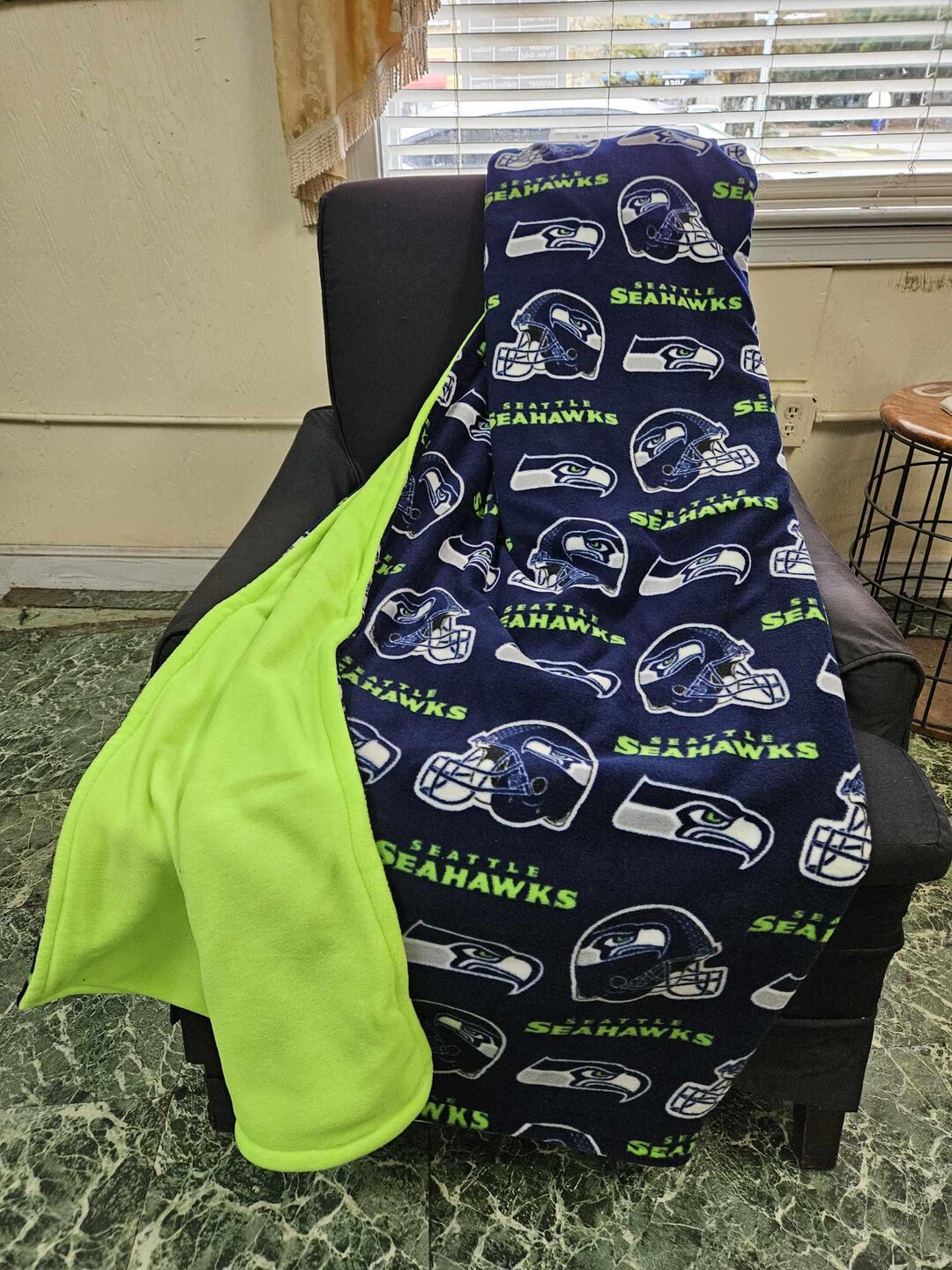 Seattle Seahawks NFL Custom Reversible Throw Blanket - Etsy