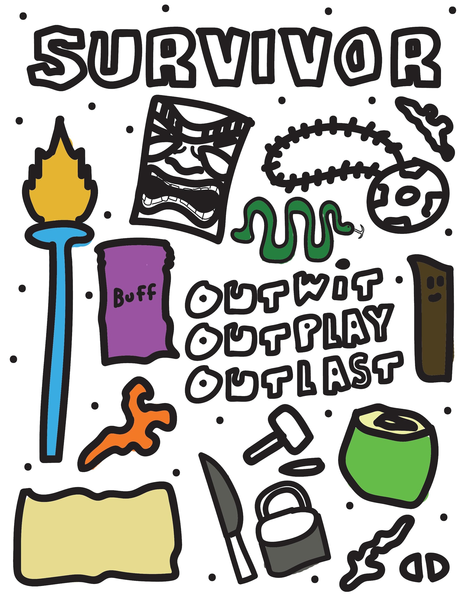 Survivor Coloring Page – Printable TV Show-inspired Activity for Fans ...