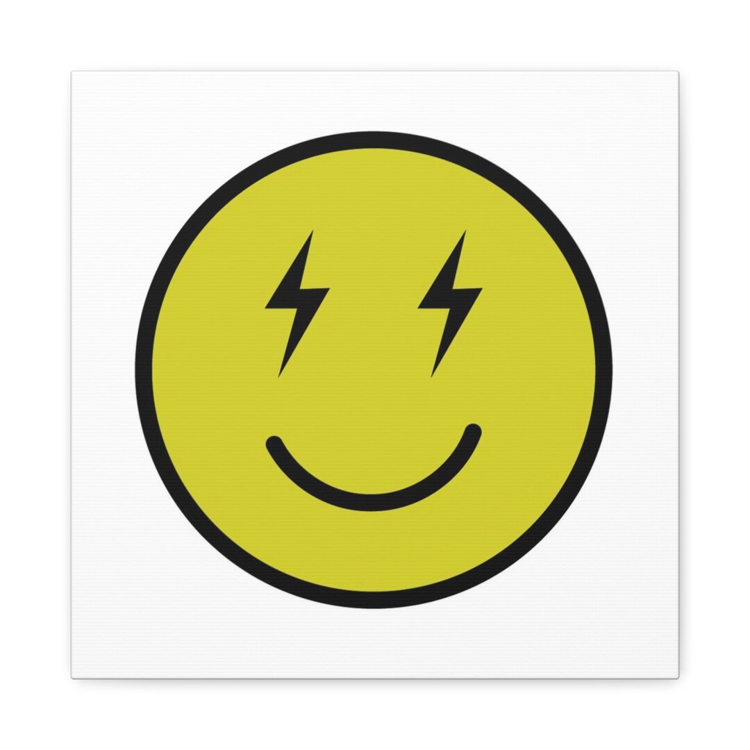 Lightning Bolt Smile on Canvas Dorm Decoration Art - Etsy