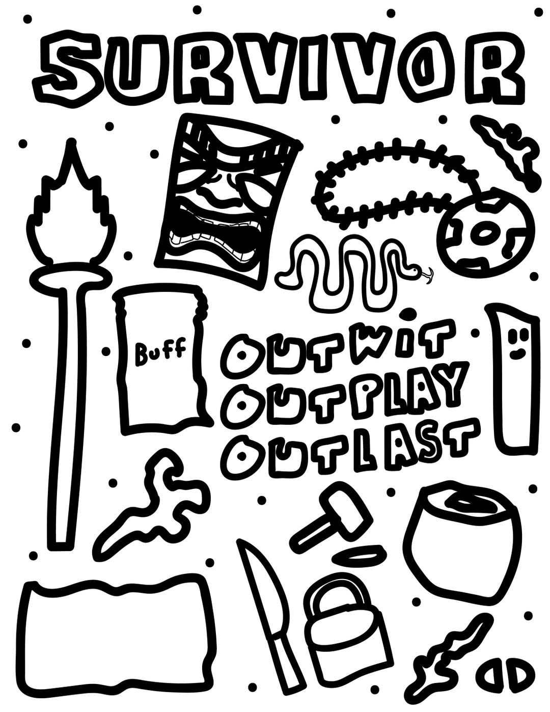 Survivor Coloring Page – Printable TV Show-inspired Activity for Fans ...