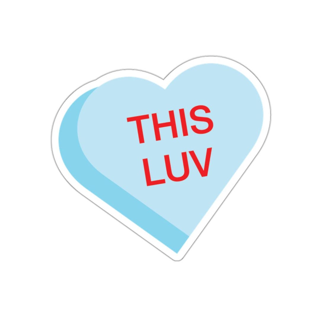 This Luv Candy Heart Die-cut Sticker - Etsy