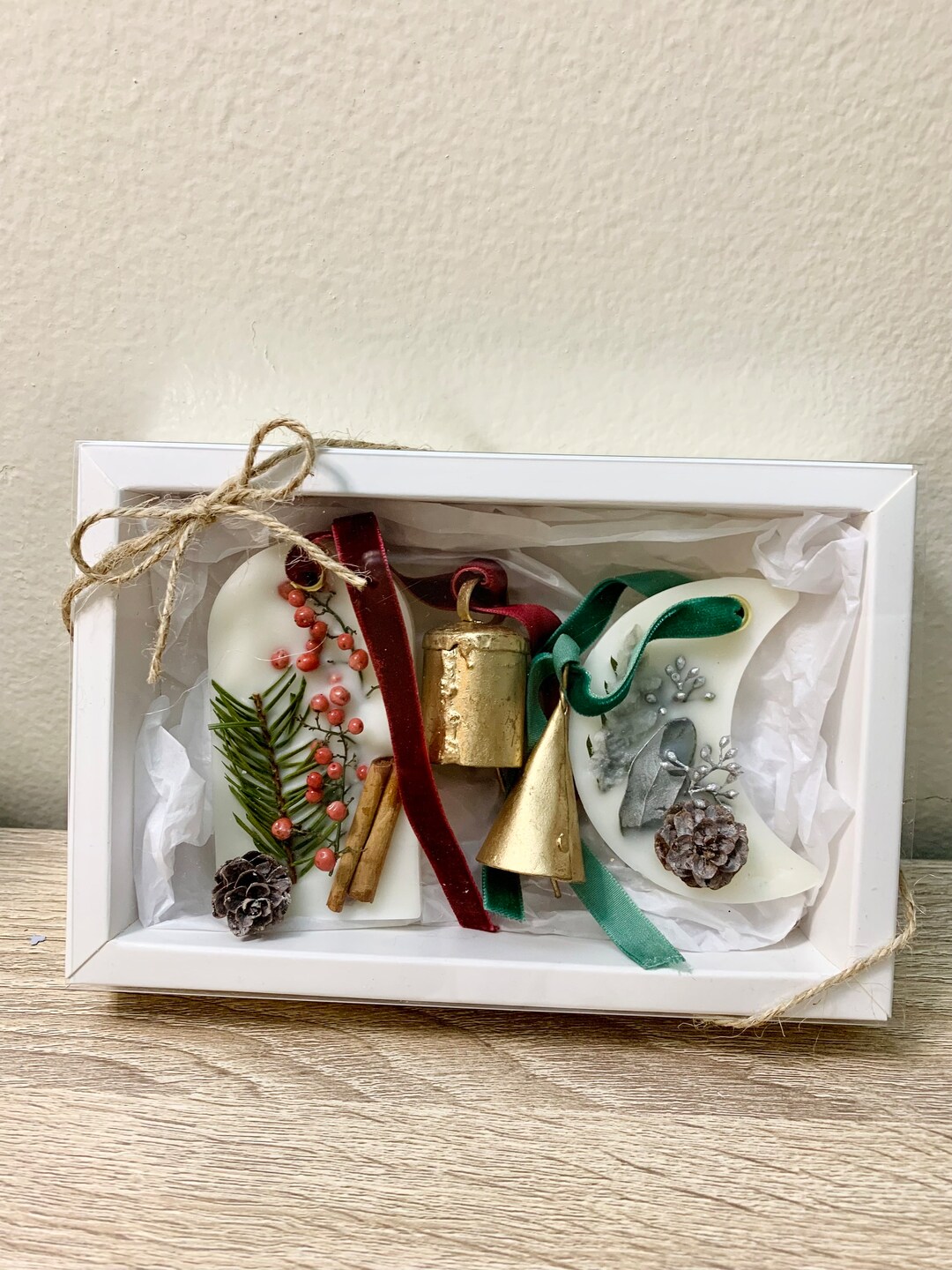 Holiday Christmas Wax Tablet Rustic Bells Christmas Splendor - Etsy