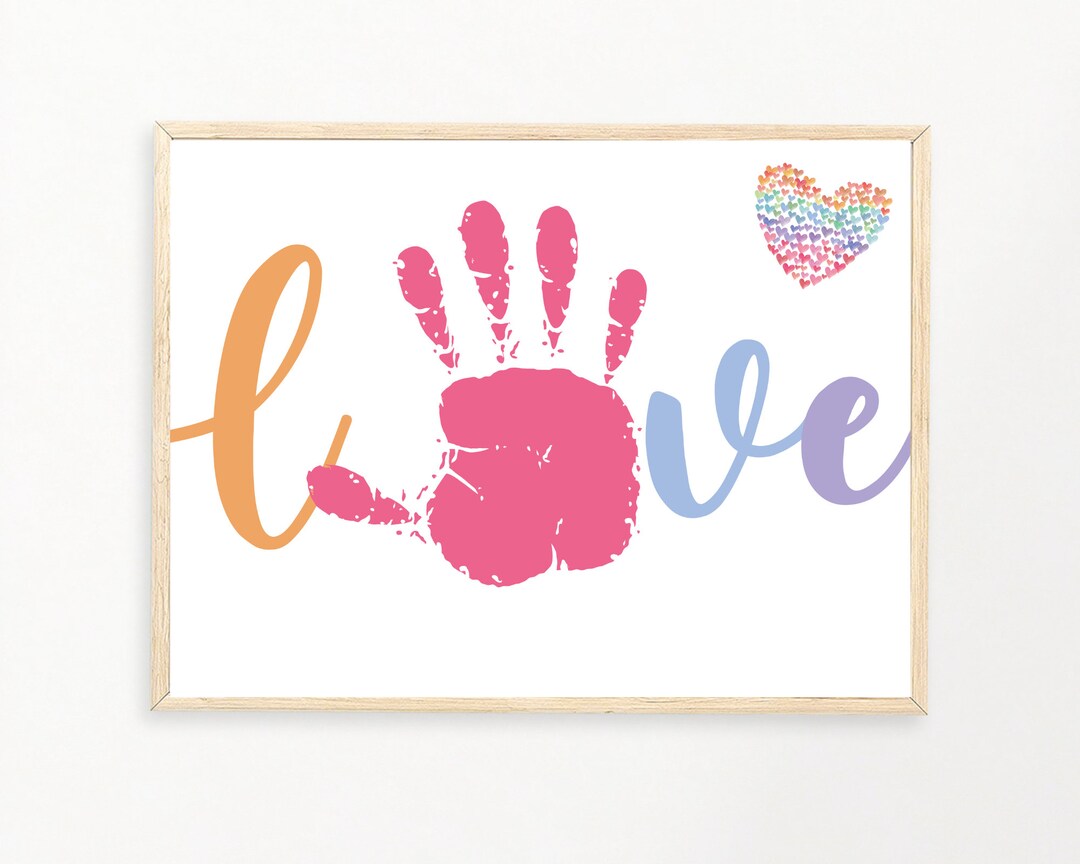 Love Valentine's Handprint Art, Baby Toddler Kids Art Crafts, Keepsake ...