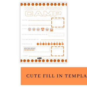 Letter From Camp | Basketball Design | Fill in Blank Camp Letters ...