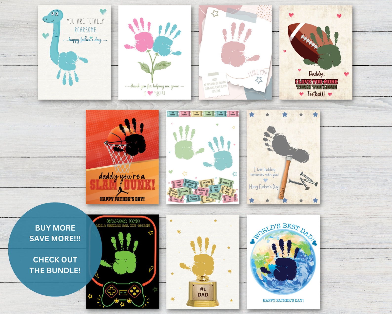 Football Lover Dad Handprint Art Print, Father's Day Handprint Craft ...