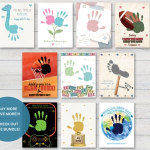 Football Lover Dad Handprint Art Print, Father's Day Handprint Craft ...