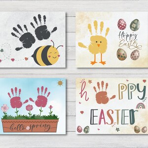 Set of 4 Easter and Spring Handprints Footprints Bundle Art Activity ...