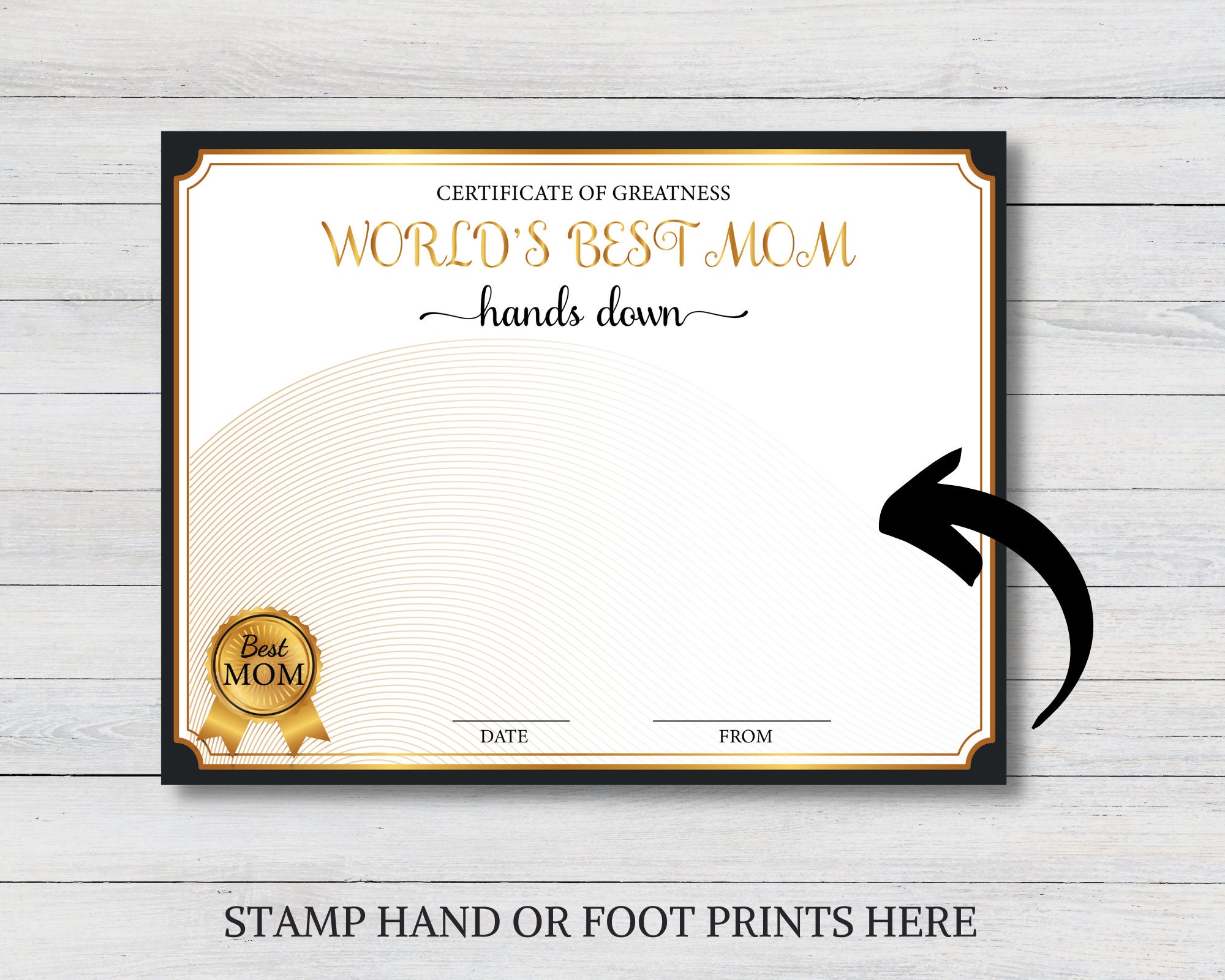 World's Best Mom Certificate of Greatness Handprint Craft - Etsy