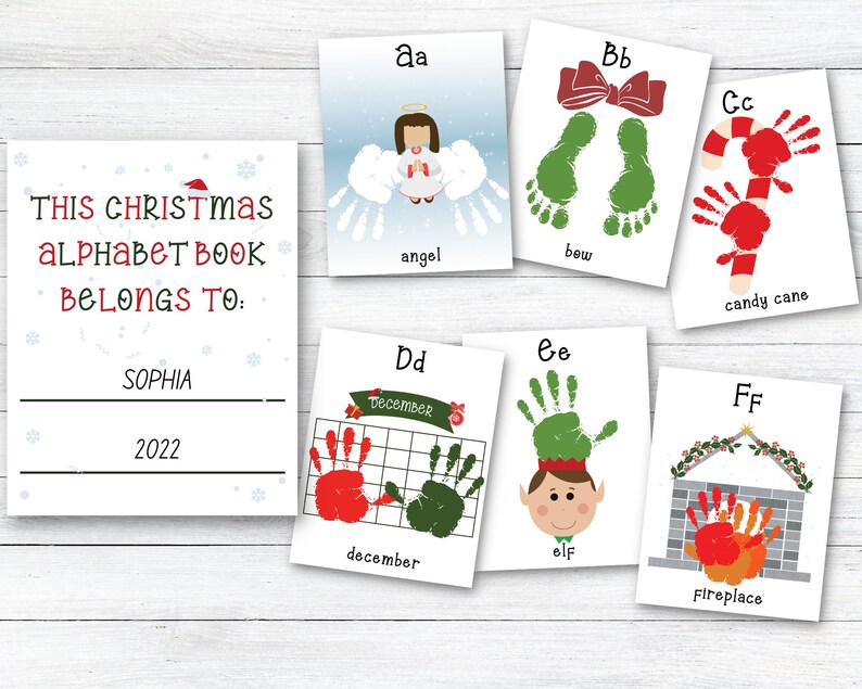 Christmas Handprints, Kids Crafts, Footprints Printables, DIY Christmas ...