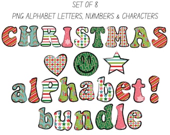 Christmas Alphabet Png Santa Claus Clip Art Reindeer Snowman - Etsy