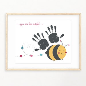 You Are Bee-autiful Bumble Bee Mother's Day Handprint Craft, Baby ...