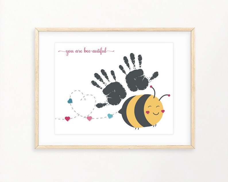 You Are Bee-autiful Bumble Bee Mother's Day Handprint - Etsy