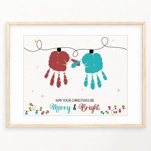 Christmas Handprint Art, DIY Kids Craft, Christmas Lights Handprint ...