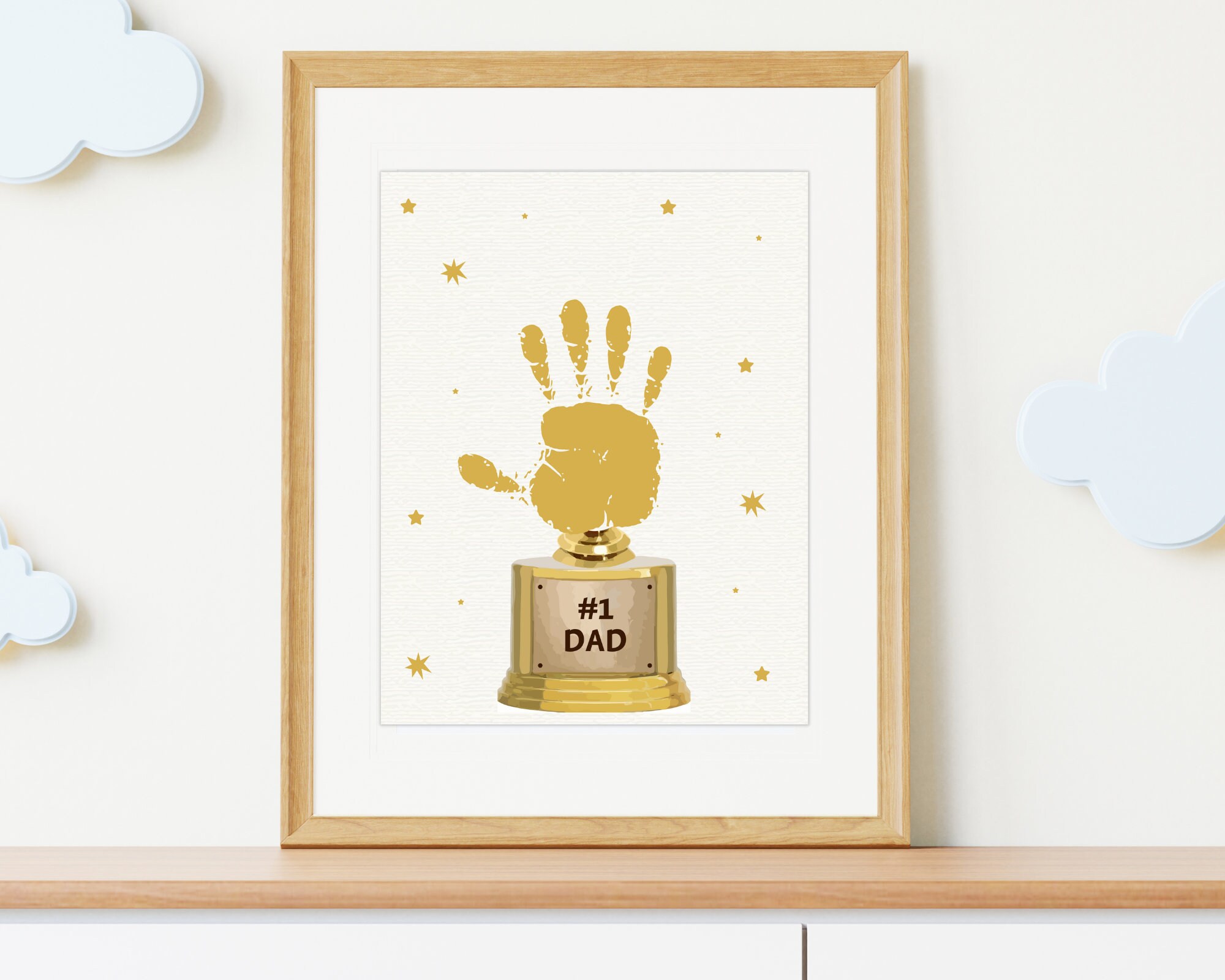 Trophy Dad Handprint Gift, Father's Day Handprint, Baby Toddler Kids ...