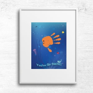 You're Fin-tastic Kids Handprint, Baby Toddler Kids Art Crafts, DIY ...