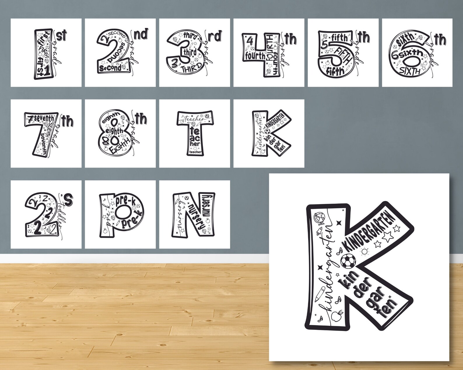 Back to School Bundle Black White SVG Pack Toddler 2s - Etsy