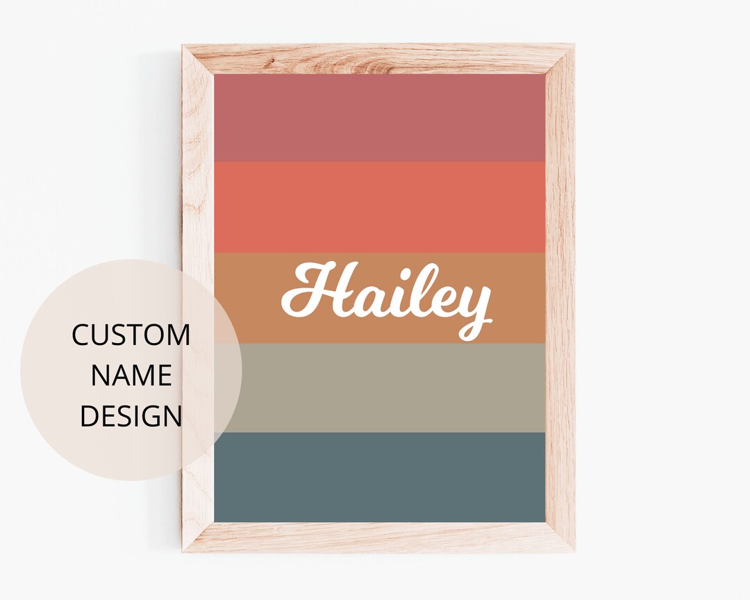 Custom Name, Name Printable, Rainbow Baby Wall Art, Baby Girl Boy ...