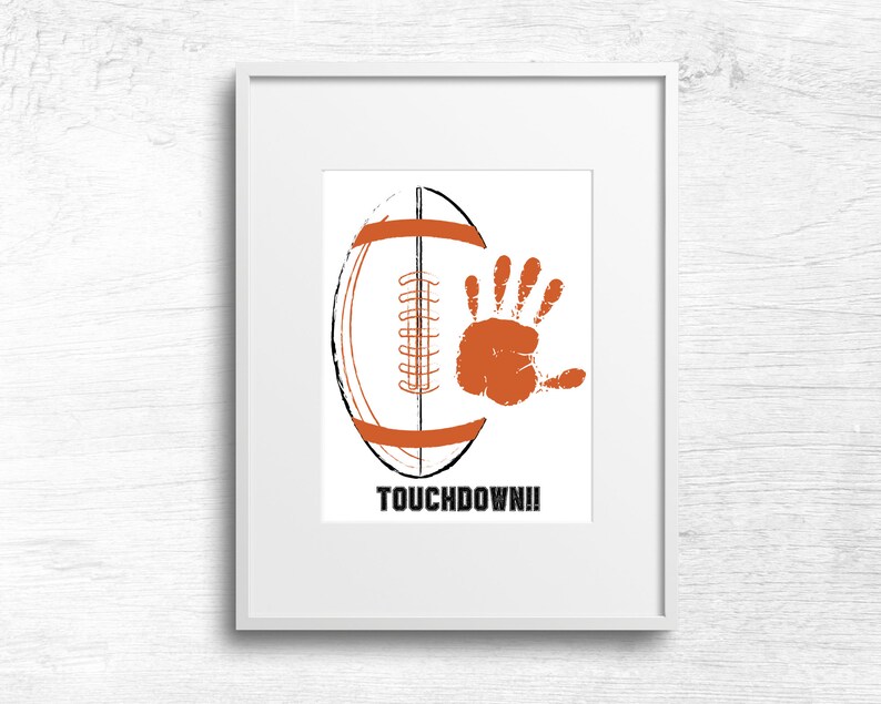 Touchdown Football Handprint Craft, Football Handprint Footprint, Kids ...