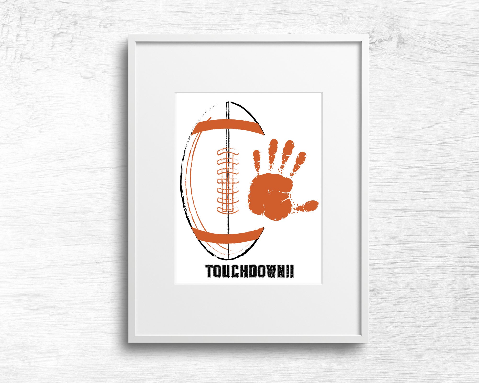 Touchdown Football Handprint Craft, Football Handprint Footprint, Kids ...