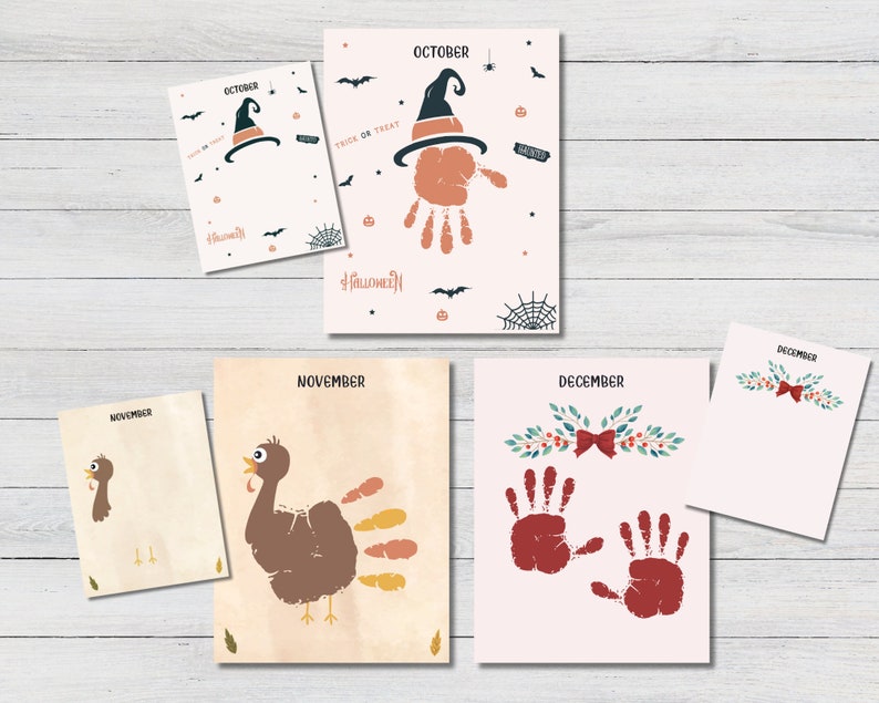 Memory Book Handprint Art Bundle Prints, DIY Kids Crafts, Handprint ...