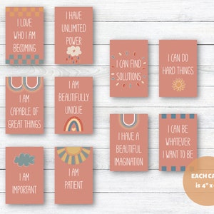 60 Positive Affirmation Cards for Kids, Motivational Cards Bundle ...