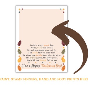 Thanksgiving Handprint Art, DIY Kid Craft, Handprint Keepsake, Fall ...