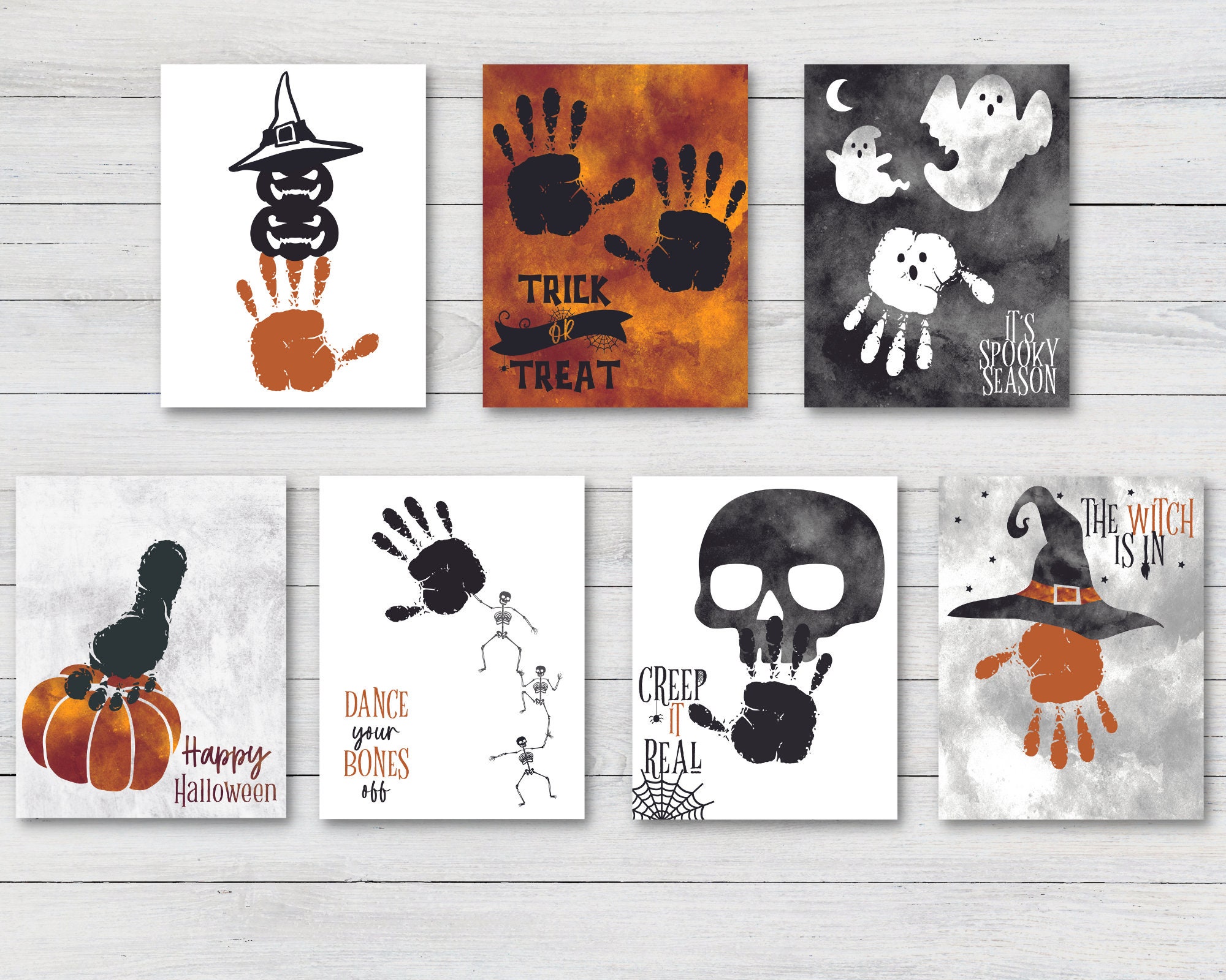 Set of 7 Halloween Bundle Handprints Footprints Baby Toddler - Etsy